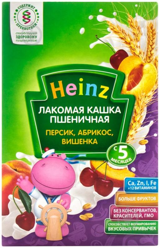 ᐉ Каша молочная Heinz от 5 месяцев пшеничная с абрикосом, персиком и ...