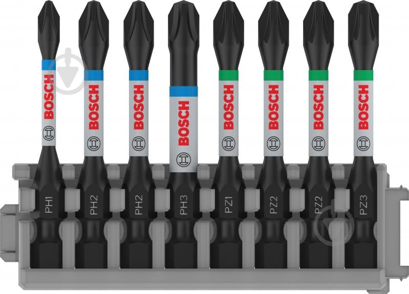 ᐉ Набір біт Bosch Impact Control 50 мм PH1/PH2/PH3/PZ2/PZ3 8 шт ...
