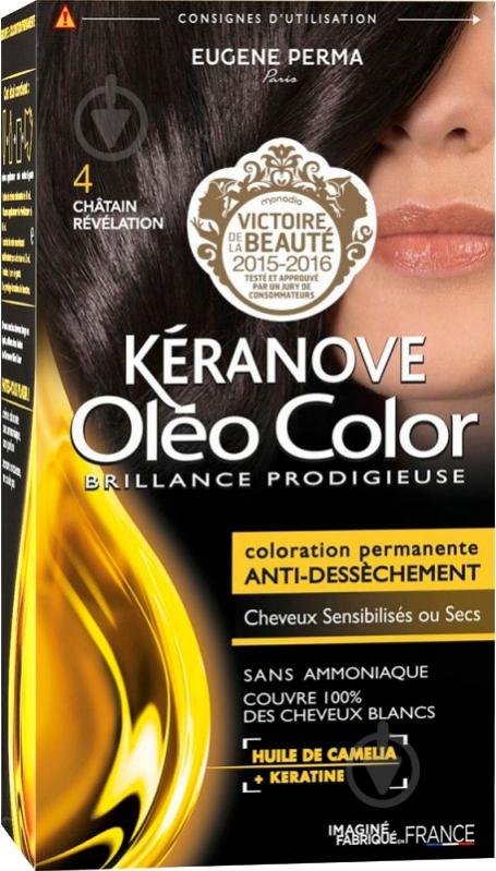 ᐉ Крем-краска для волос Keranove Oleo Color №4 шатен 125 мл • Купить в ...