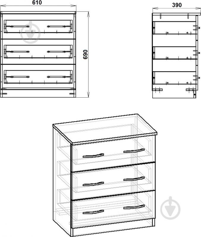 ᐉ Комод Компаніт 3А МДФ німфея альба • Краща ціна в Києві Україні • Купити в Епіцентр
