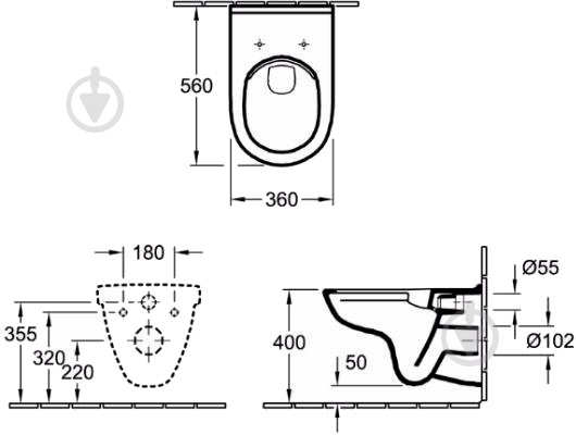 ᐉ Унитаз подвесной Villeroy & Boch O.Novo 5660HR01 Directflush • Купить ...