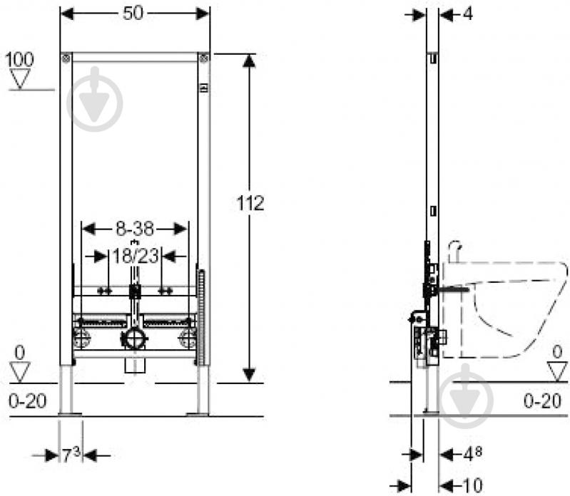 ᐉ Система інсталяції Geberit Duofix 111.520.00.1 + біде Villeroy & Boch ...