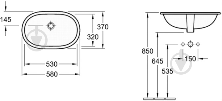 ᐉ Умивальник Villeroy & Boch O.Novo 41625001 • Краща ціна в Києві ...