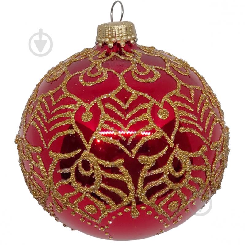 ᐉ Шар новогодний стеклянный d100 золот.рисунок 9513-1 • Купить в Киеве ...