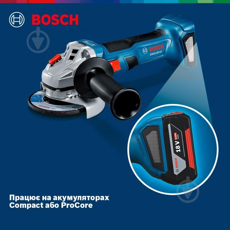 ᐉ Болгарка (кутова шліфмашина) Bosch Professional GWS 18V-8 (solo ...