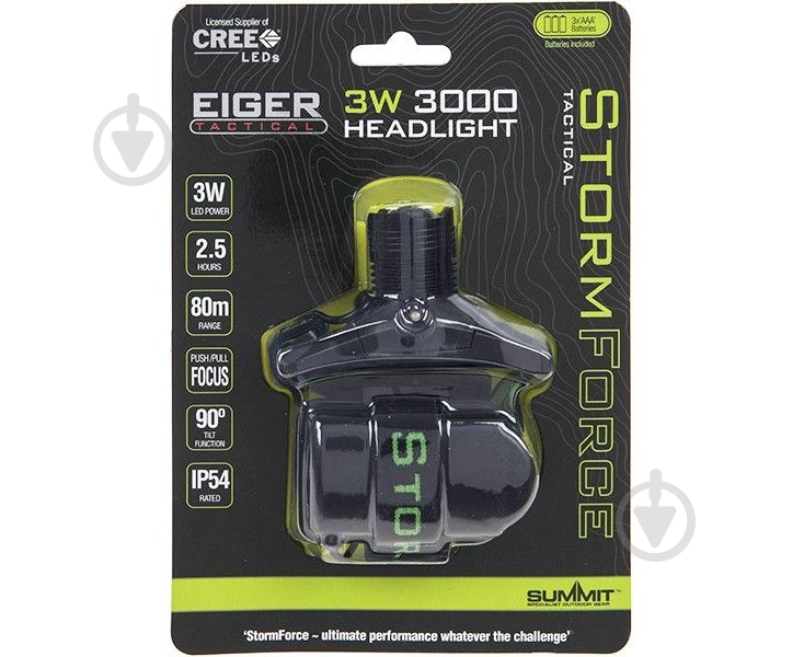 ᐉ Фонарь SUMMIT REGENT INTERNATIONAL LTD НАЛОБНЫЙ STORMFORCE EIGER CREE FOCUS 3 ВТ • Купить в ...
