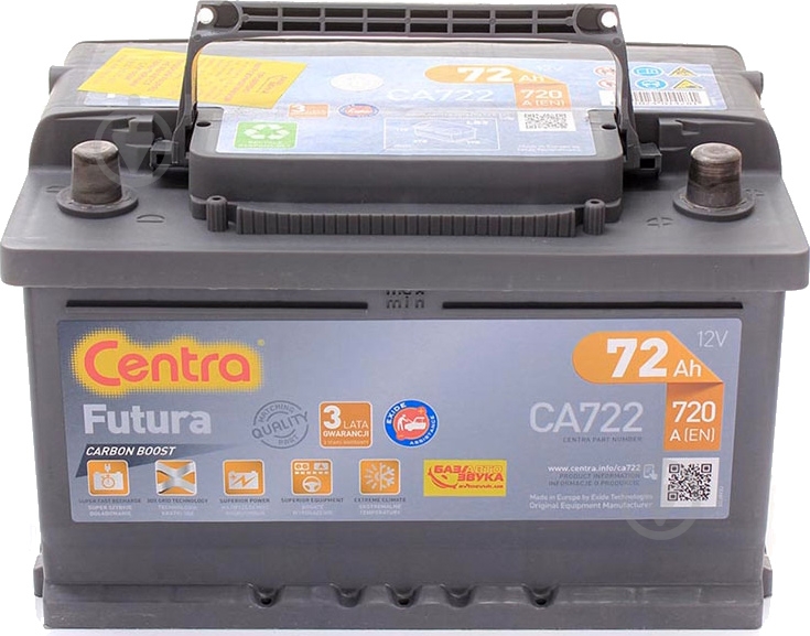ᐉ Аккумулятор автомобильный Centra FUTURA 72Ah 720A 12V «+» справа ...