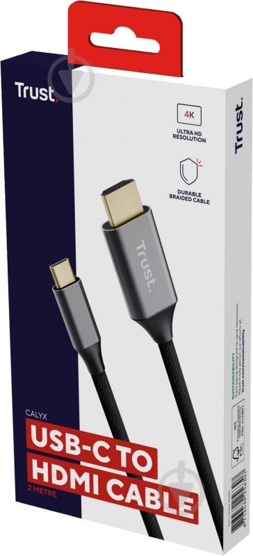 ᐉ Кабель Trust Calyx USB-C to HDMI 2 м чорний (25630_TRUST) • Краща ціна в Києві, Україні ...