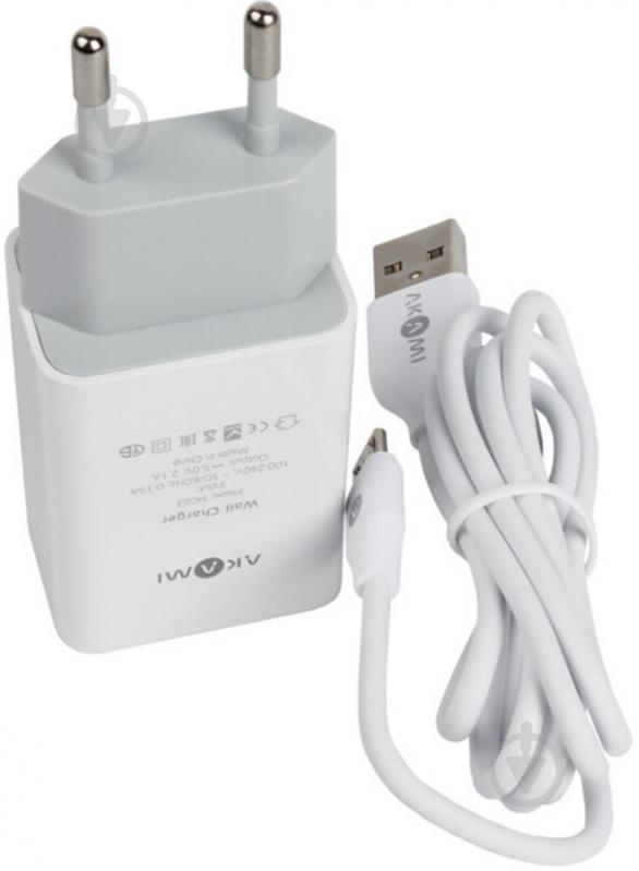 ᐉ Зарядное устройство Akami 10W 1U (MC03) белый с кабелем microUSB • Купить в Киеве, Украине ...