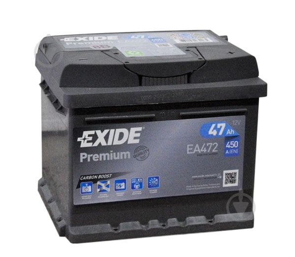 ᐉ Акумулятор автомобільний EXIDE Premium 6СТ-47 Євро (EA472) 47Ah 450A ...