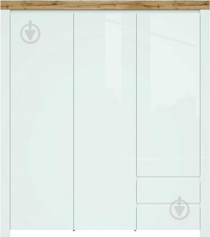 ᐉ Шафа BRW Holten 3д2ш 2035х1805х565 мм білий білий глянець (S440-SZF3D2S/A-BI/DWO/BIP) • Краща ...