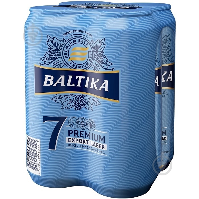 ᐉ Пиво Балтика №7 світле фільтроване ж/б 4 шт. 5,4% 2 л • Краща ціна в ...