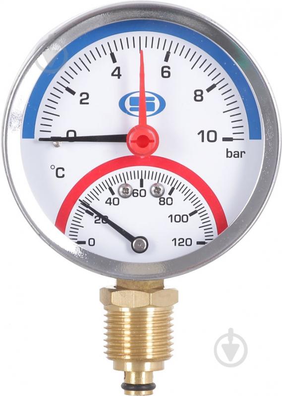ᐉ Манометр вертикальный Gross 1/4 з клапаном 1/2 (120 °C) 6.0 Bar ...