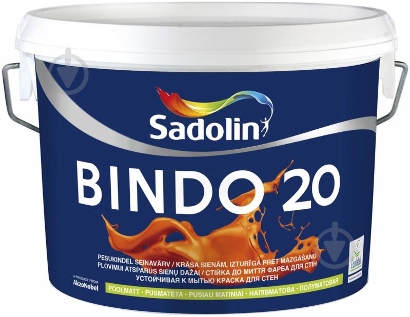 ᐉ Краска латексная водоэмульсионная Sadolin Bindo 20 WO полумат белый 2,5 л • Купить в Киеве ...