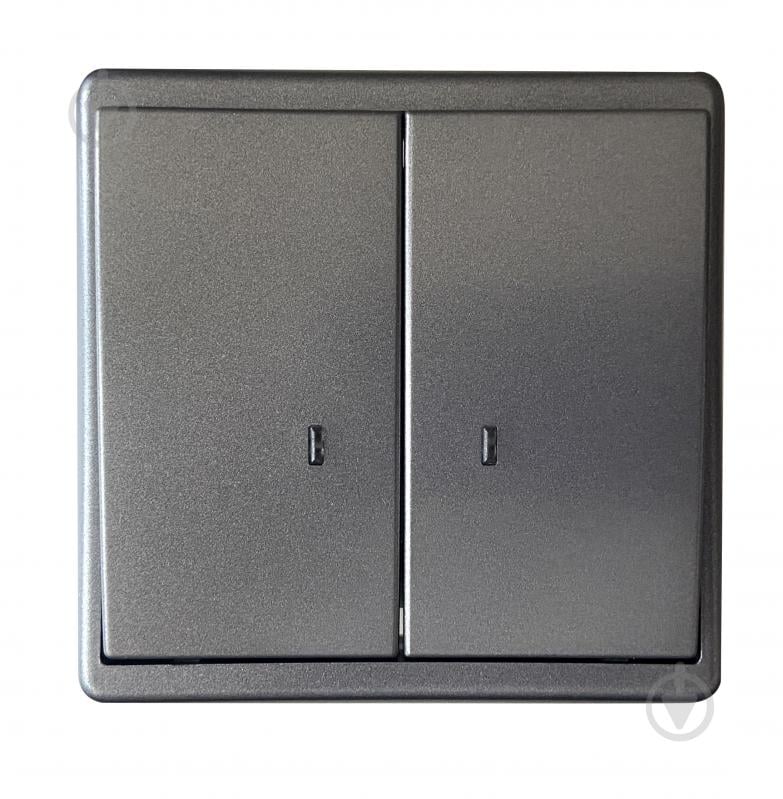 ᐉ Выключатель двухклавишный Apolo с подсветкой графит 50062 TGR ...