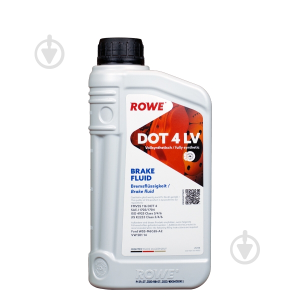 ᐉ Тормозная жидкость ROWE ROWE HIGHTEC Brake Fluid DOT 4 LV DOT-4 1 л ...