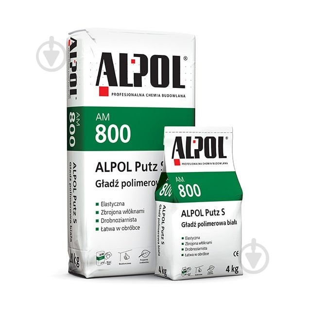 ᐉ Шпаклевка Alpol финишная полимерно-гипсовая белая Putz S AM-800 5кг ...