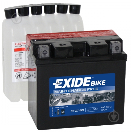 ᐉ Аккумулятор автомобильный EXIDE AGM 6Ah 100A 12V «+» справа (ETZ7-BS ...
