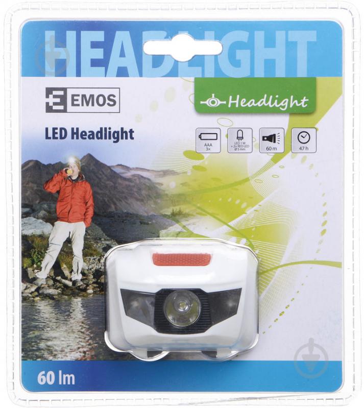ᐉ Ліхтарик на голову Emos P3521 1W + 2 червоні 85 lm 65 м • Краща ціна ...