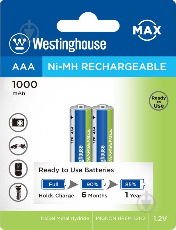 ᐉ Аккумулятор Westinghouse Ni Mh 1000mah Max Aaa R03 286 2 шт Nh