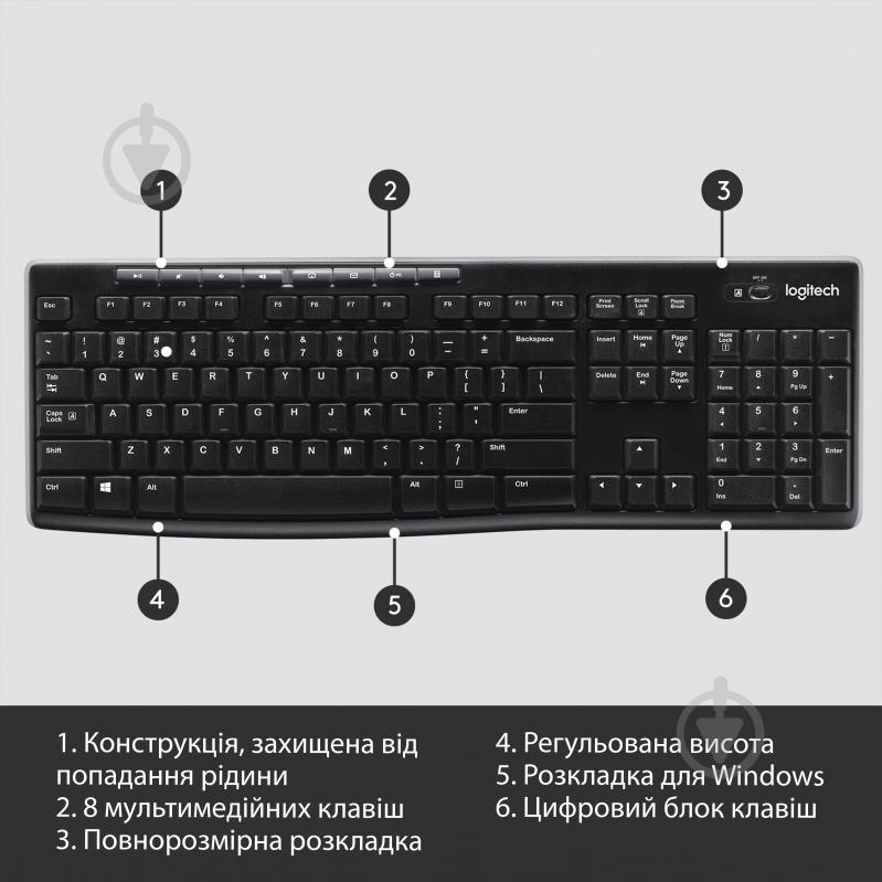 ᐉ Клавіатура Logitech Wireless Keyboard K270 EER US International ...