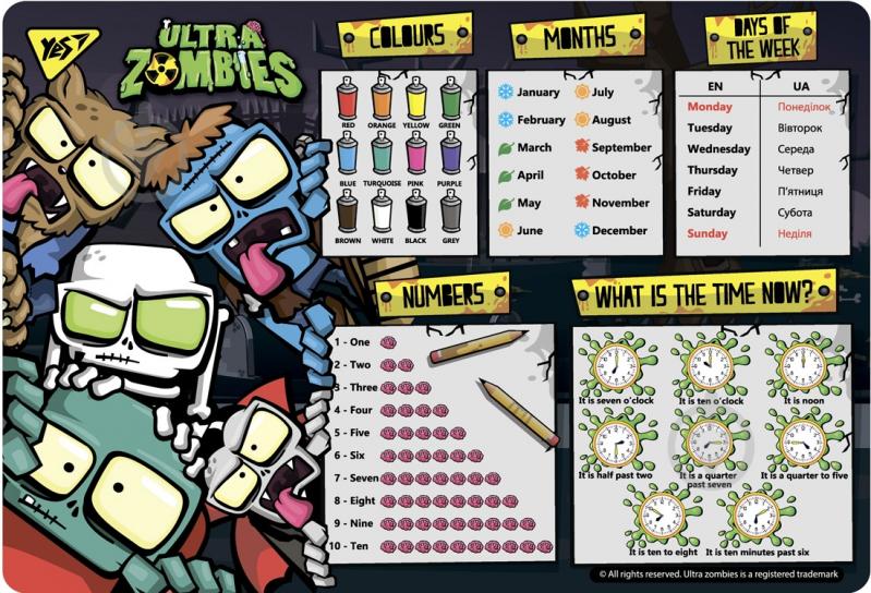ᐉ Підкладка настільна Zombie Англійська YES • Краща ціна в Києві ...