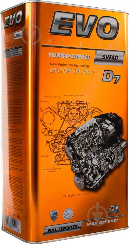 ᐉ Моторное масло EVO TURBO DIESEL D7 5W-40 20 л (D7 20L 5W-40 TURBO DIESE) • Купить в Киеве ...