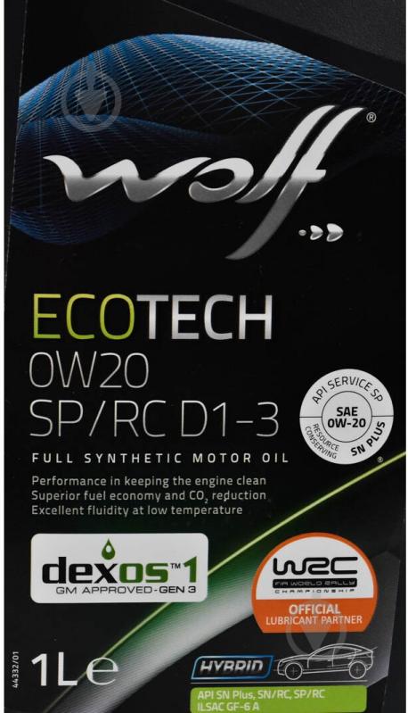 ᐉ Моторне мастило WOLF EcoTech SP/RC D1-3 0W-20 1 л (1049889) • Краща ...