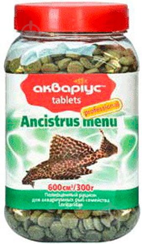ᐉ Корм Акваріус Меню для анциструсов таблетки 300 г (белок, клетчатка ...