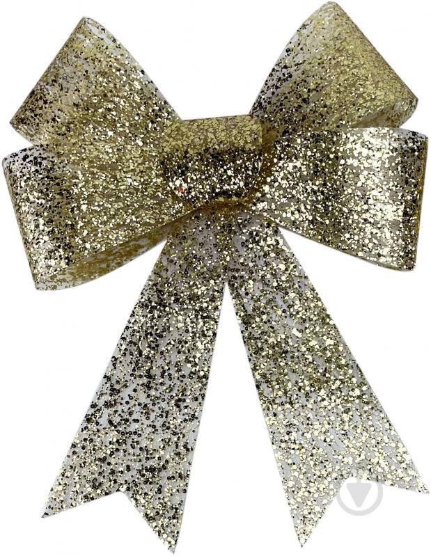ᐉ Декорация Бант мерцания 35 см золотой SD22-124 • Купить в Киеве, Украине • Лучшая цена в Эпицентре