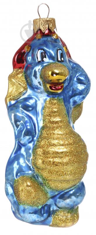ᐉ Игрушка на елку стеклянная Ф 817 дракончик голубой • Купить в Киеве