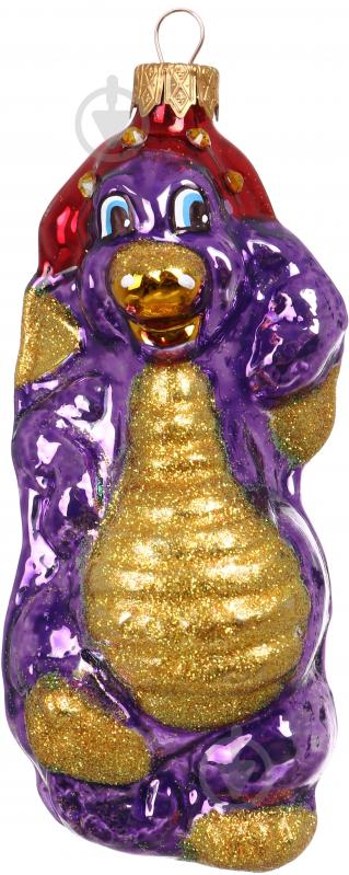 ᐉ Ялинкова іграшка скляна формова дракончик фіолетовий Ф 817 • Краща