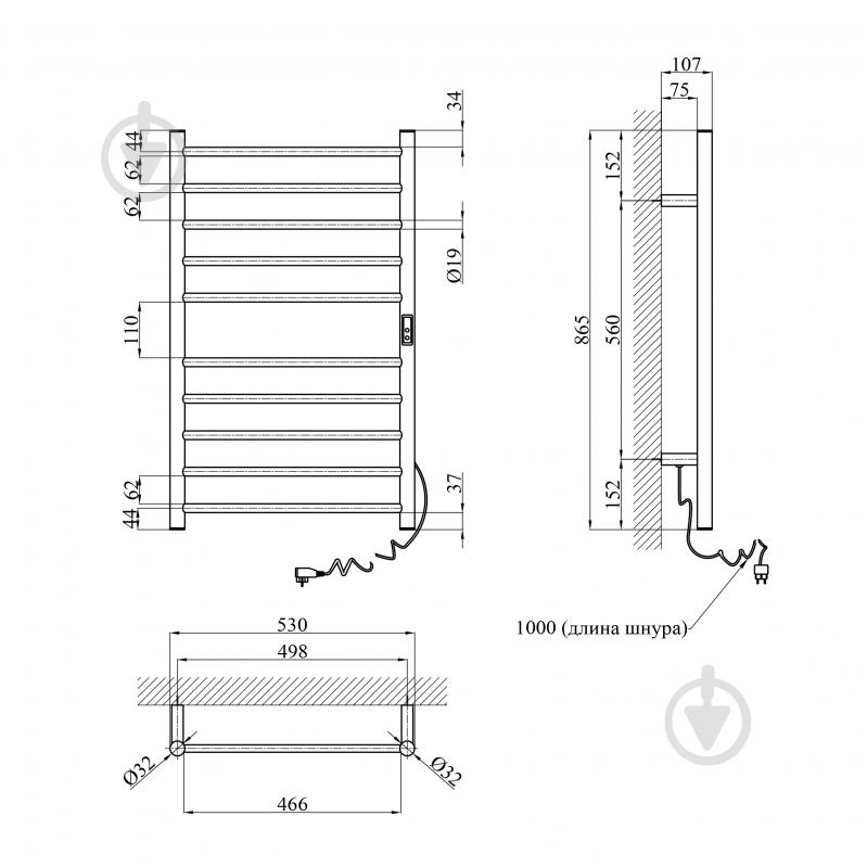 ᐉ Рушникосушарка електрична Kroner KRP Hitze-Stets WEI8753-10T • Краща ...