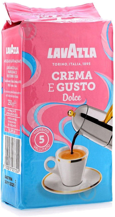 ᐉ Кофе молотый Lavazza Crema e Gusto Dolce 250 г • Купить в Киеве ...