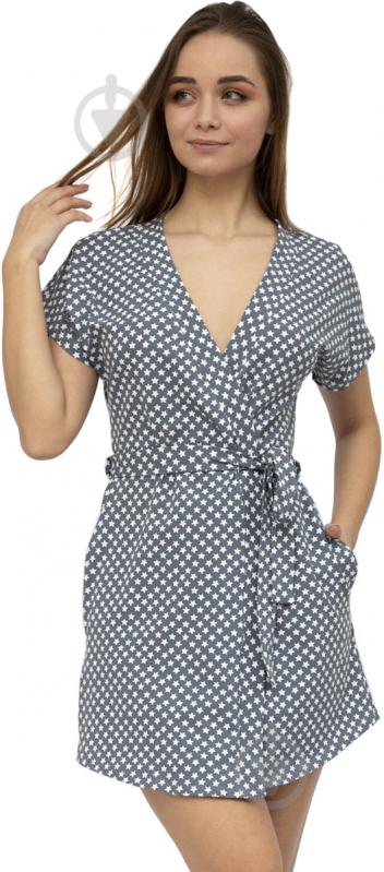 ᐉ Халат женский Roksana Stars 1157/16055 р. S белый с серым • Купить в ...