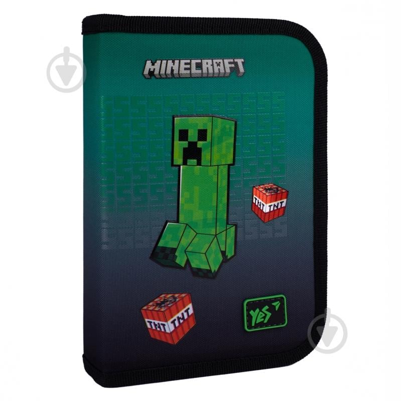 ᐉ Пенал одинарный с двумя клапанами HP-04 Minecraft Icons YES зеленый ...