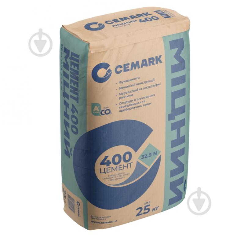 ᐉ Цемент CEMARK МІЦНИЙ ШПЦ ІІІ/А-400 25 кг (CEM IIІ/А 32,5 N) • Краща ...