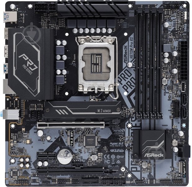 ᐉ Материнська плата ASRock H670M PRO RS (Socket 1700, Intel H670, micro ...