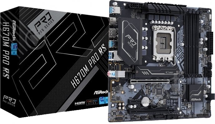 ᐉ Материнська плата ASRock H670M PRO RS (Socket 1700, Intel H670, micro ...