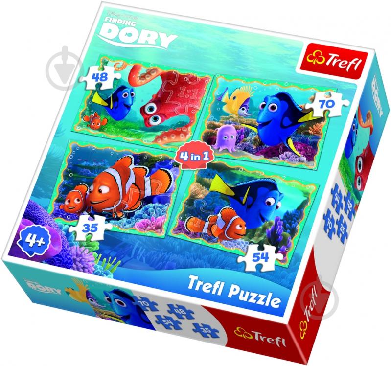 ᐉ Пазлы Trefl В поисках Дори 4 в 1 TFL-34259 • Купить в Киеве, Украине ...