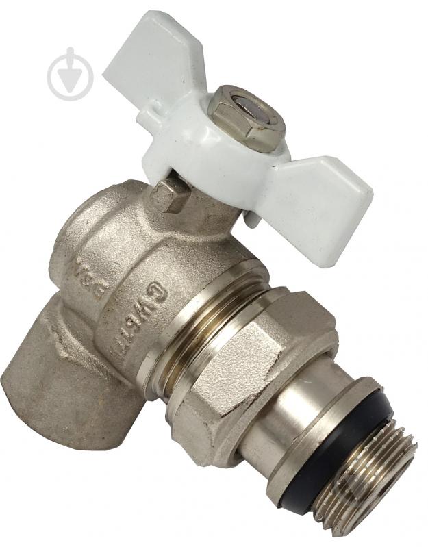 ᐉ Кран с американкой V&G VALOGIN угловой 3/4 ВН Optima белая бабочка VG ...