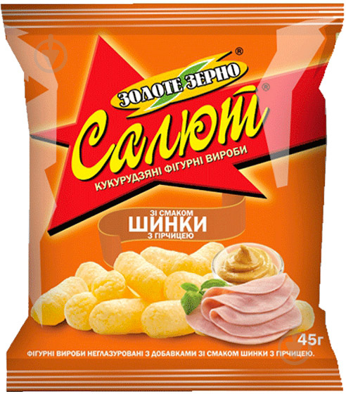 ᐉ Палочки кукурузные Золоте зерно ветчина с горчицей Салют 45 г ...