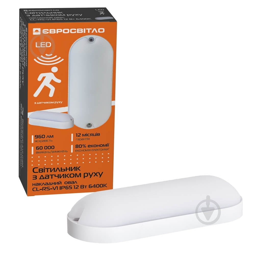 ᐉ Світильник адміністративний LED Євросвітло 12 Вт 6400 овал CL-RS-V1 з ...