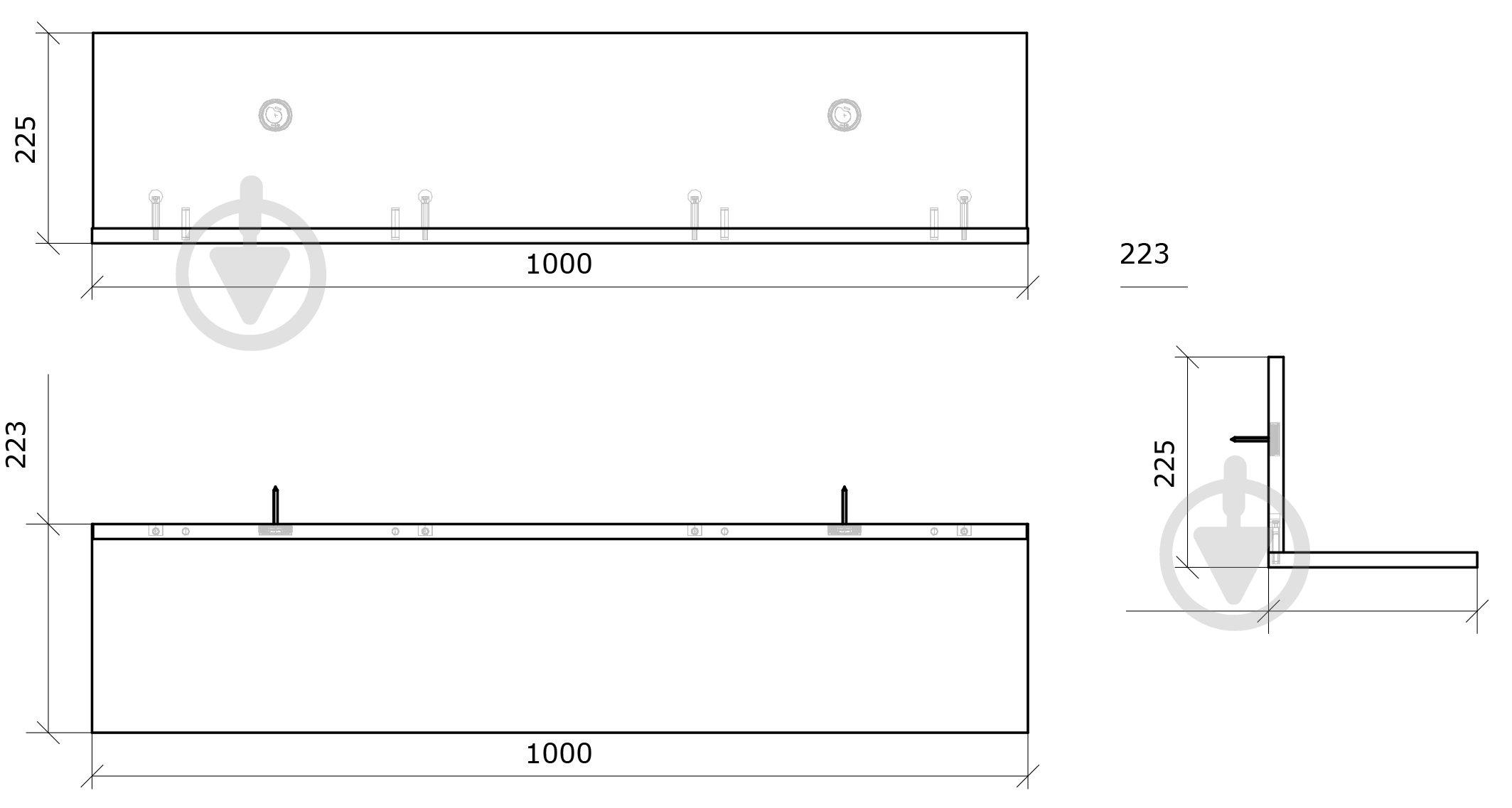 ᐉ Полиця Грейд Concept 1000x225 німфея альба дуб крафт сірий • Краща ціна в Києві Україні