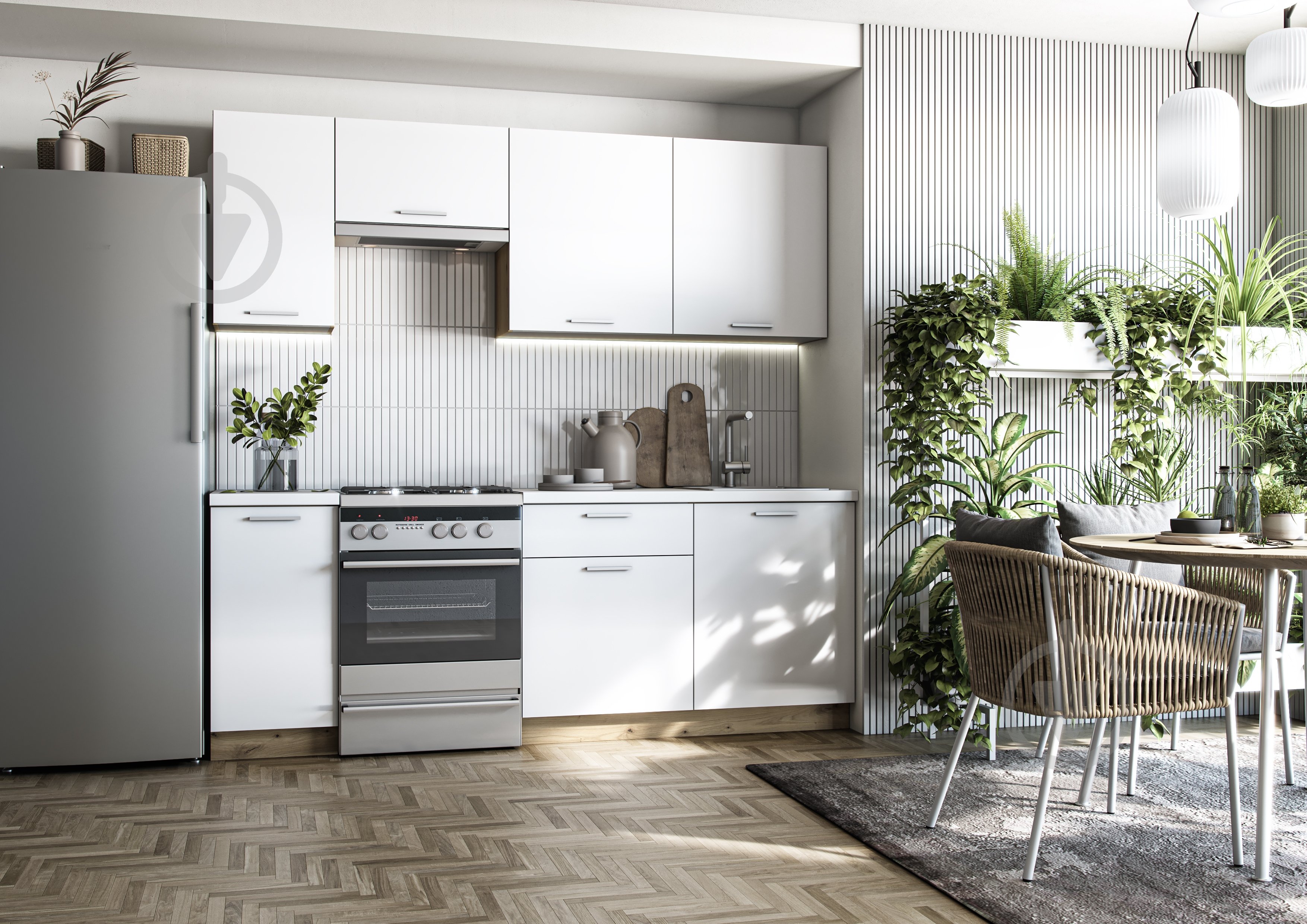 ᐉ Кухня Грейд Кіра ДСП 2 2м білий дуб артізан • Краща ціна в Києві Україні • Купити в Епіцентр