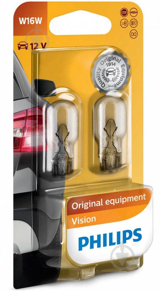 ᐉ Автолампа накаливания Philips Vision W16W 16 Вт 2 шт.(40587630 ...
