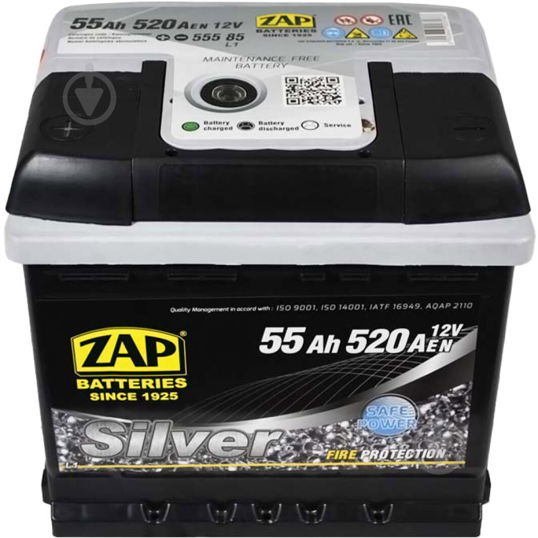 ᐉ Акумулятор автомобільний ZAP Silver 55Ah 520A 12V «+» ліворуч • Краща ...