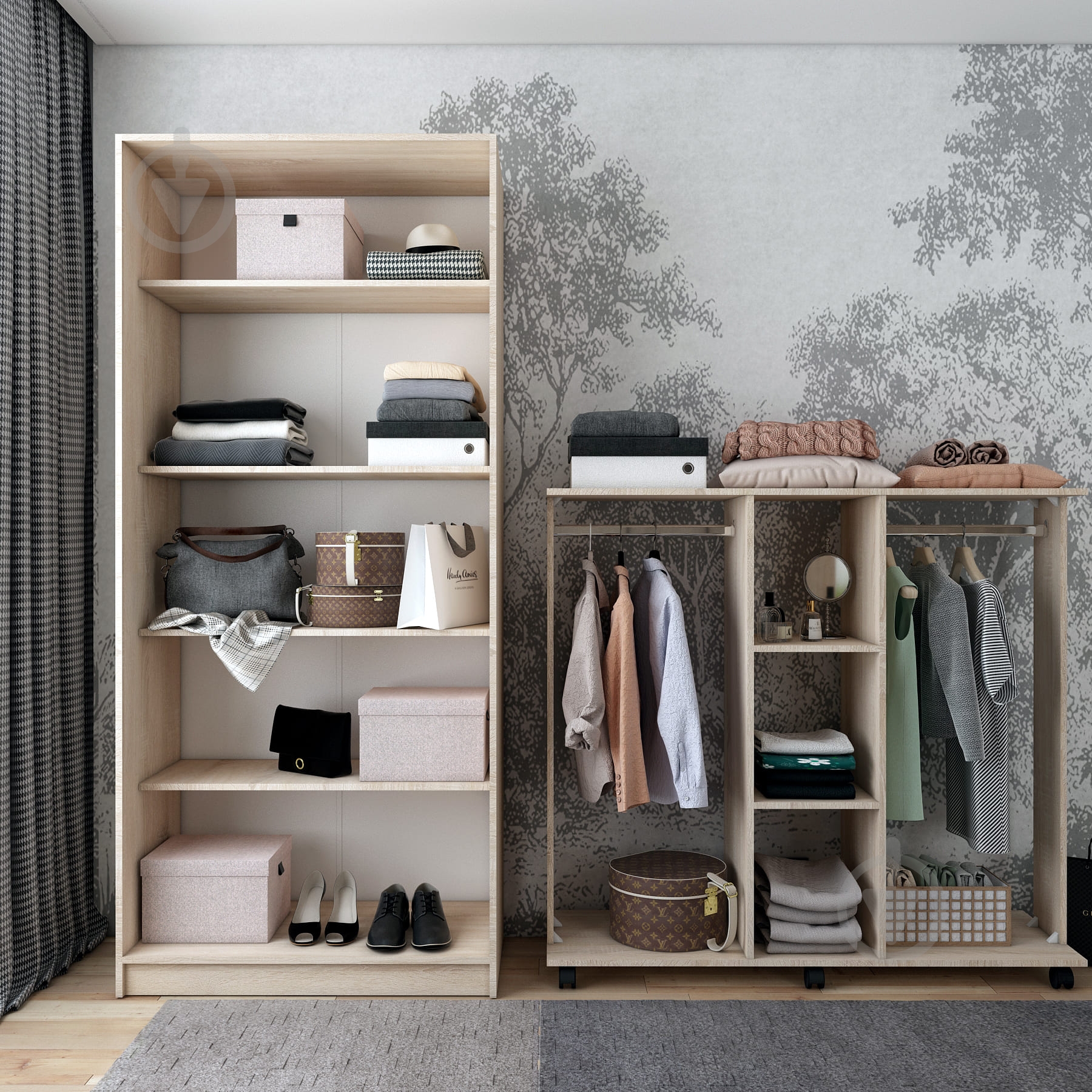 ᐉ Шафа для одягу Doros Промо з полицями 2ДСП 2040х900х480 мм дуб сонома • Краща ціна в Києві