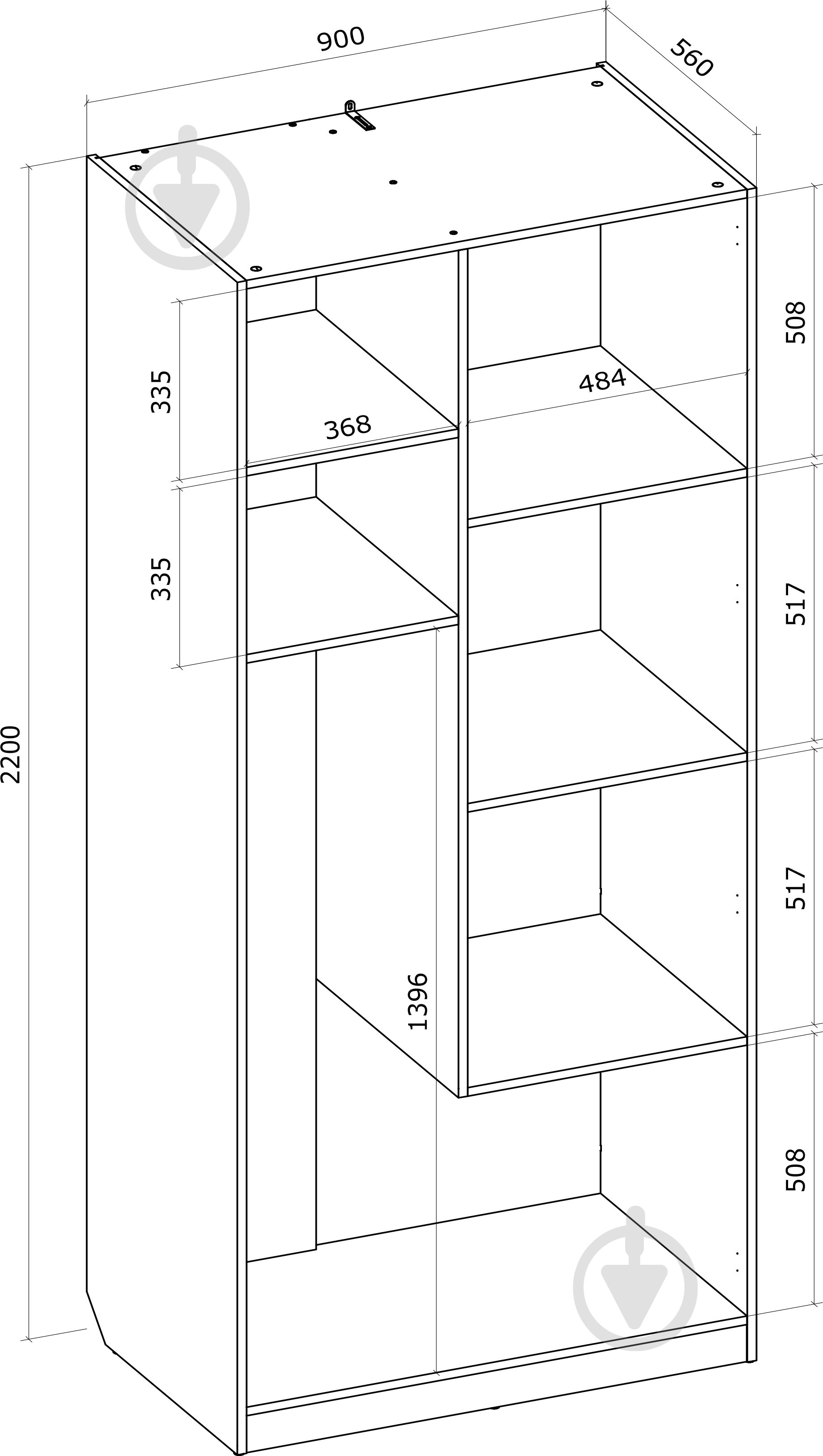 ᐉ Шафа Грейд Aura Модуль 1 корпус 2200х900х560 мм дуб сонома • Краща ціна в Києві Україні