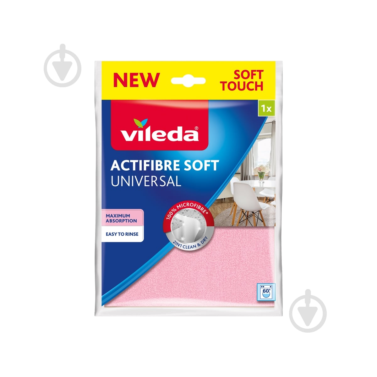 ᐉ Серветка Vileda Actifibre Soft 27х32 см 1 шт./уп. рожева • Краща ціна ...